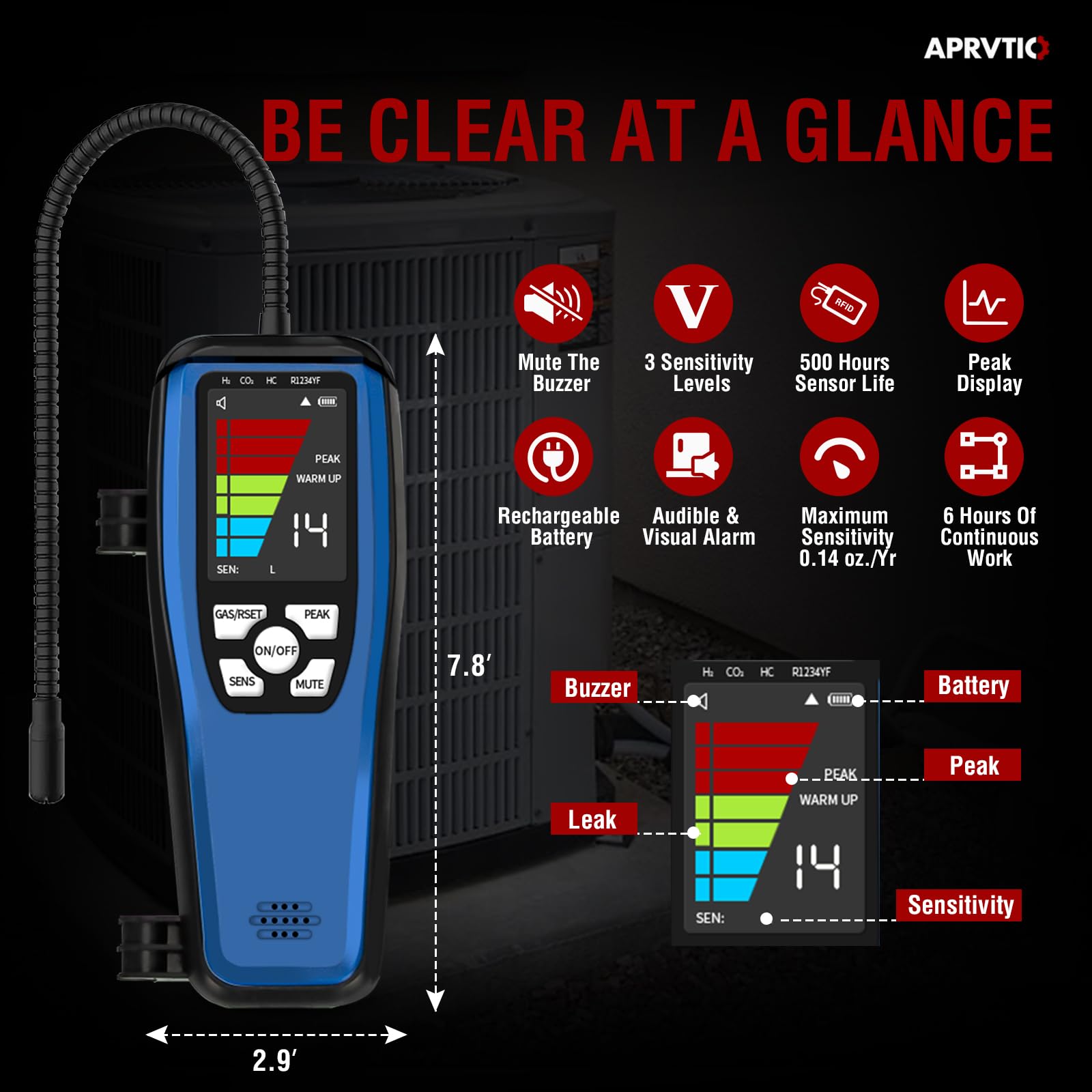 Mua Refrigerant & Combustible Gas Leak Detector HVAC, ALD-200 Freon Leak Detector Halogen Leak ...