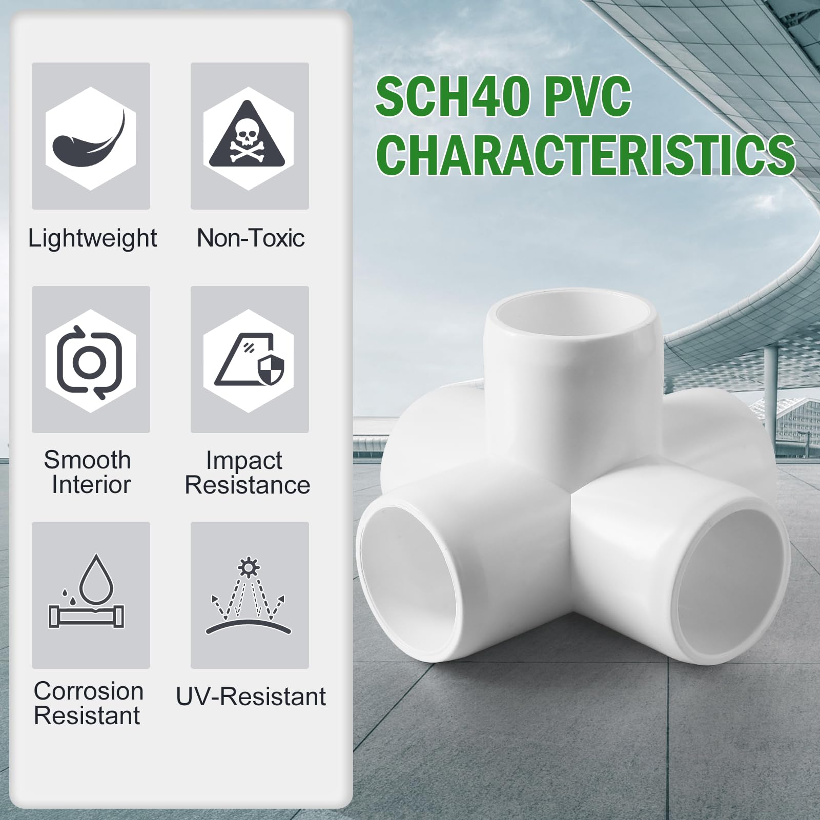 Mua 5 Way PVC Pipe Fittings 3/4 Inch, Zernmiarder White PVC Elbow ...