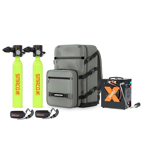 SMACO Mini Scuba Tank 0.5L Portable Diving Tank (2 Pcs) Reusable Scuba ...