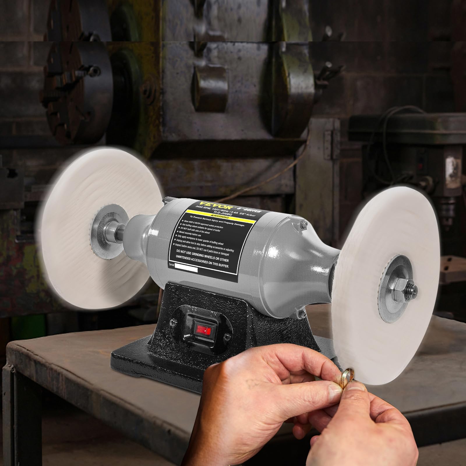 Mua VEVOR Bench Buffer Polisher, 8 inch Buffing Machine 370W Motor with ...