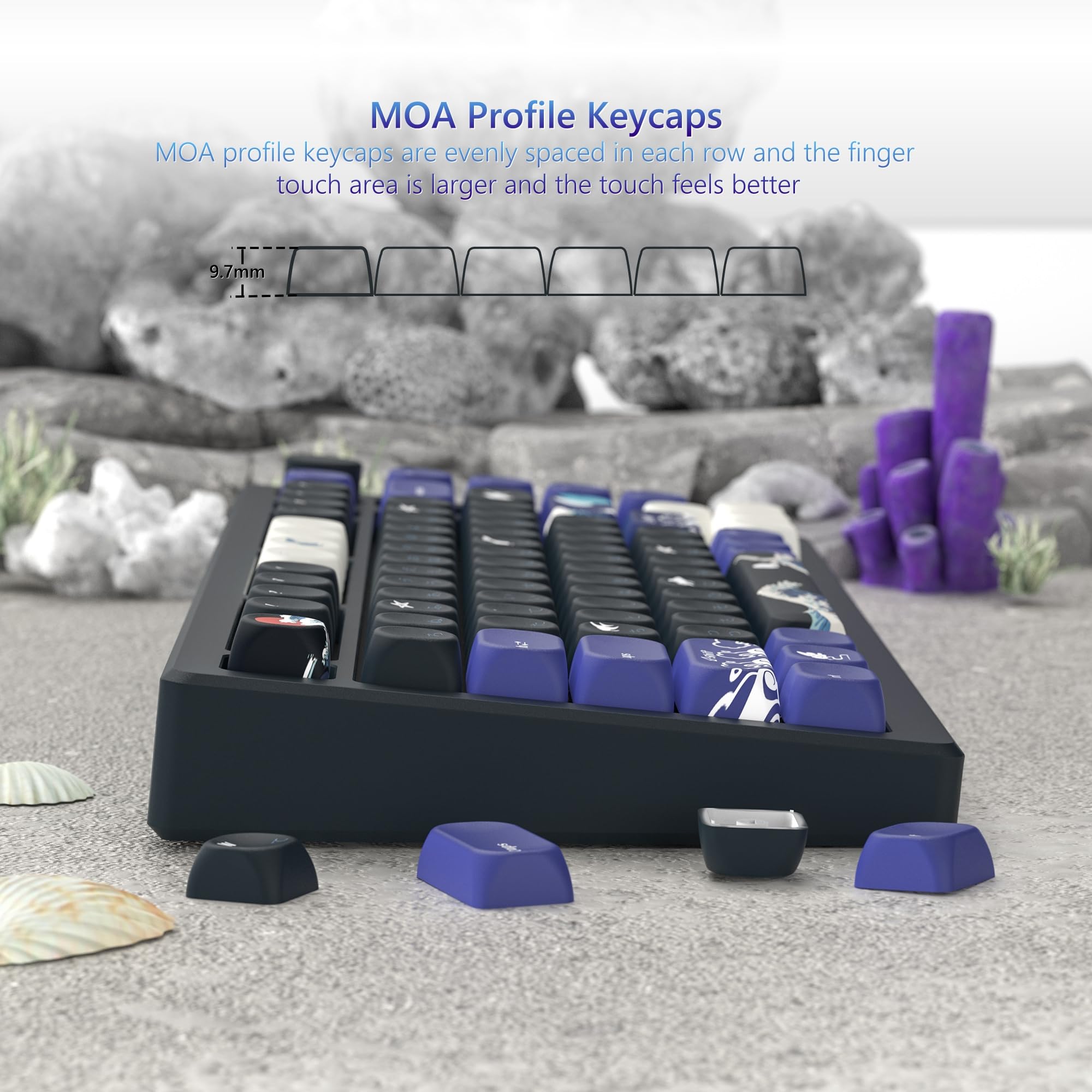 Mua Womier PBT Black Keyboard Keycaps, Japanese MOA Keycaps for ...