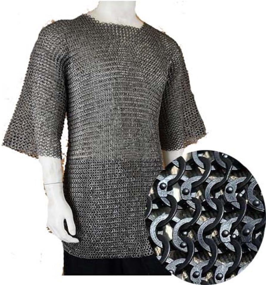 Amazon.com : Chain Mail Shirt Armor 10 mm Flat Riveted with Washer ...