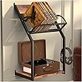 Amazon.com: HOYRR Vintage Ironwood Turntable Stand with Storage - Wall ...