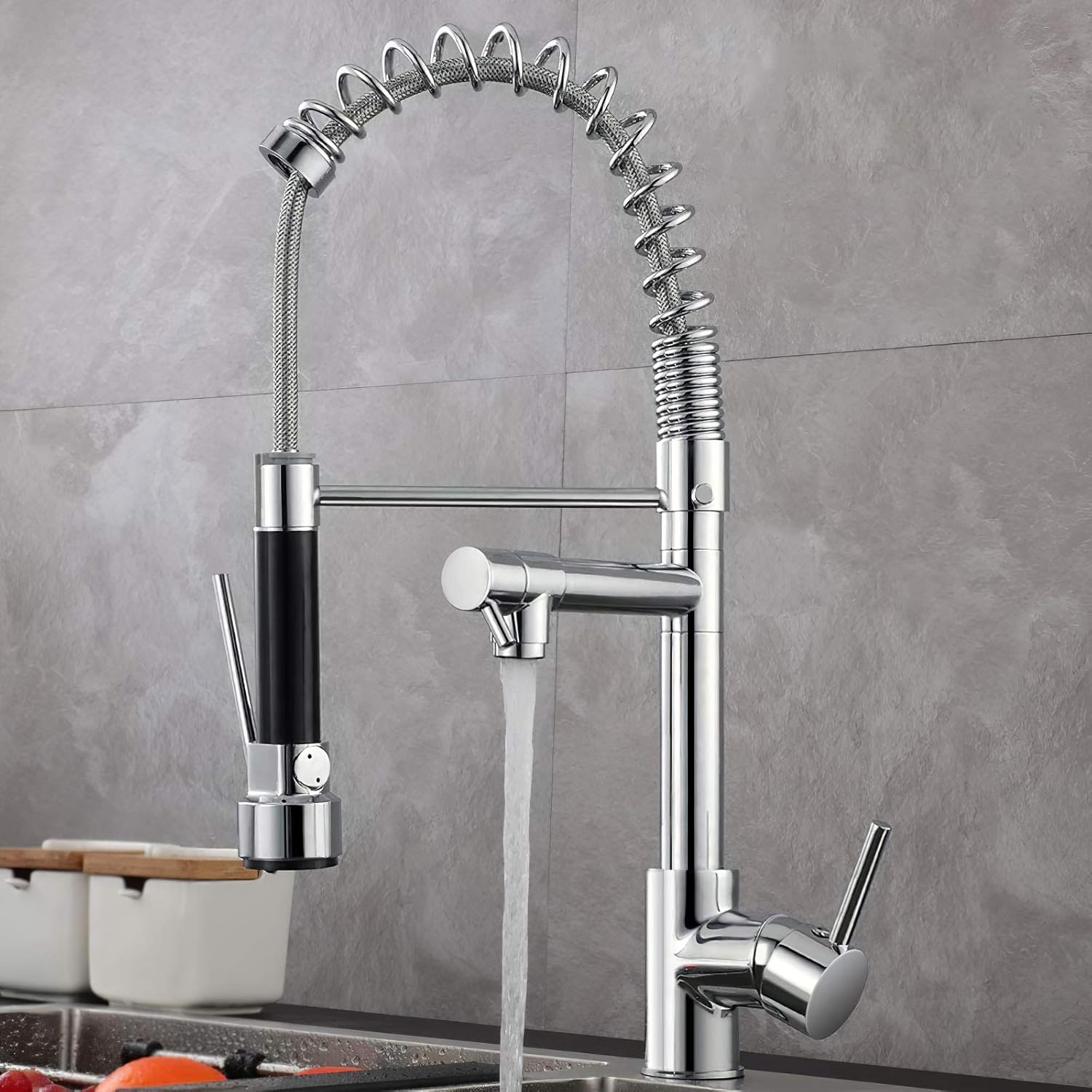 GAVAER Kitchen Tap Dual Spouts Multifunction Kitchen Sink Mixer Tap 360 ...