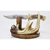 Amazon.com: Buck Display Knife on Antler Stand with Deer Figurine and ...