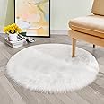 Amazon.com: ORINOVA White Small Circle Fluffy Rugs for Bedroom Washable ...