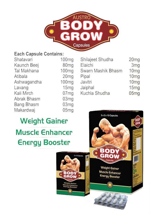 Buy Body Grow Capsules (Pack of 60 Capsules) Online at Low Prices in ...