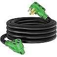 RVGUARD 50 Amp 25 Foot RV/EV Extension Cord, NEMA 14-50 Heavy Duty Extension Cord with LED Power ...