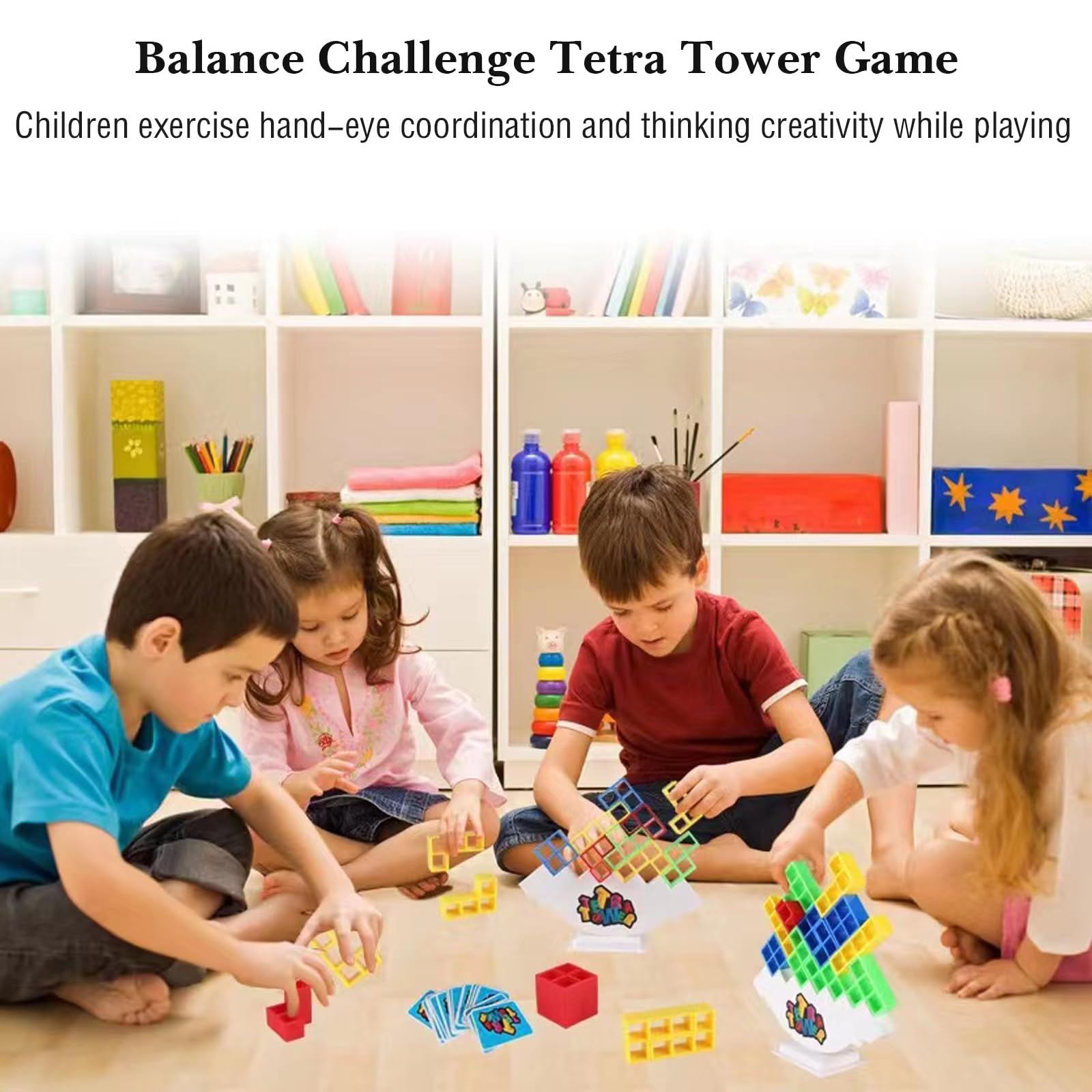 64PCS Tetra Tower Game for Kids & Adults, Tetra Tower Stacking Game Adult Stack Attack Tetris ...