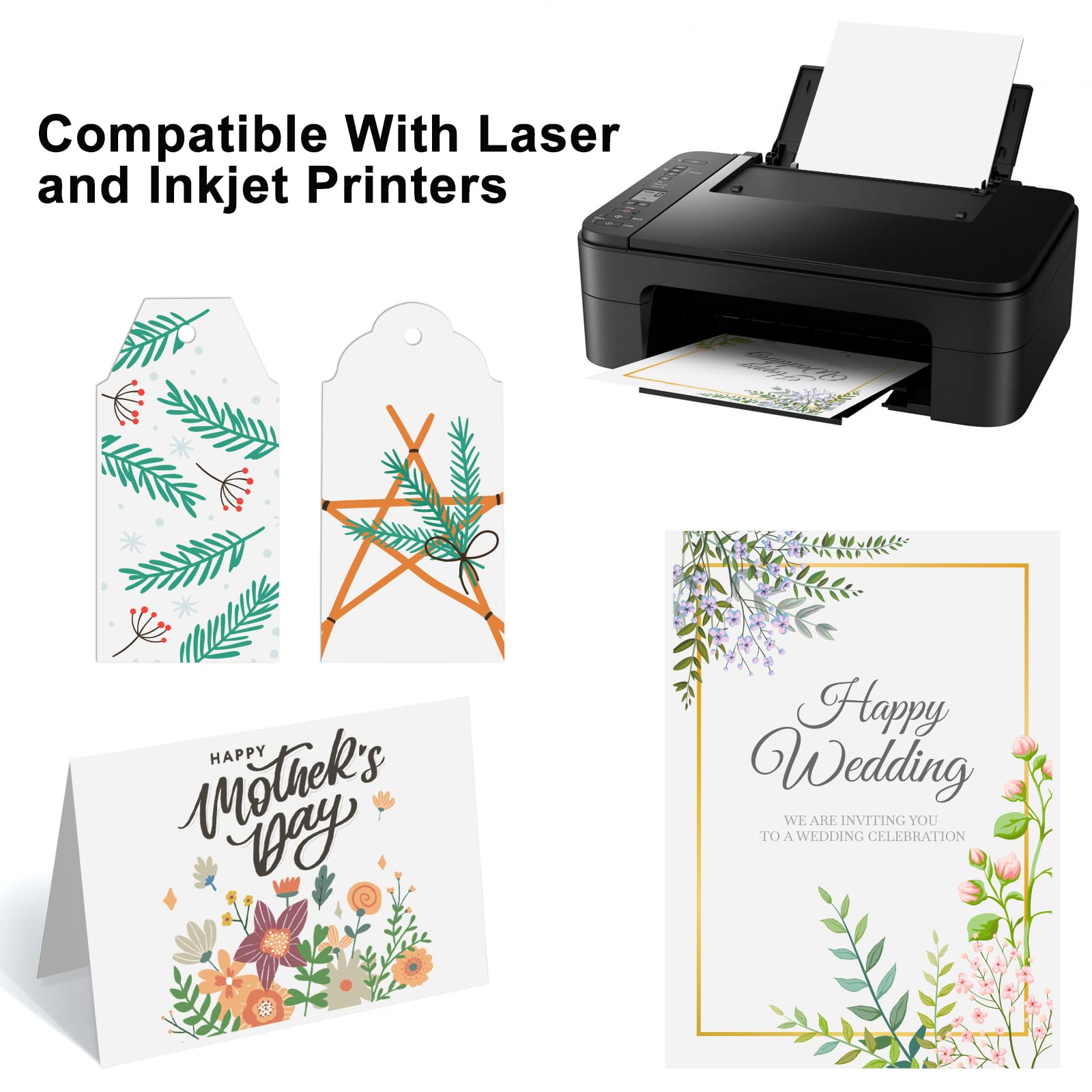 Mua 100 Sheets White Cardstock Paper, Colored Printer Paper 8.5 x 11 ...