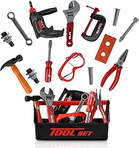 Amazon.com: Playkidz Tool Box for Kids 22-Piece Boys & Girls ...