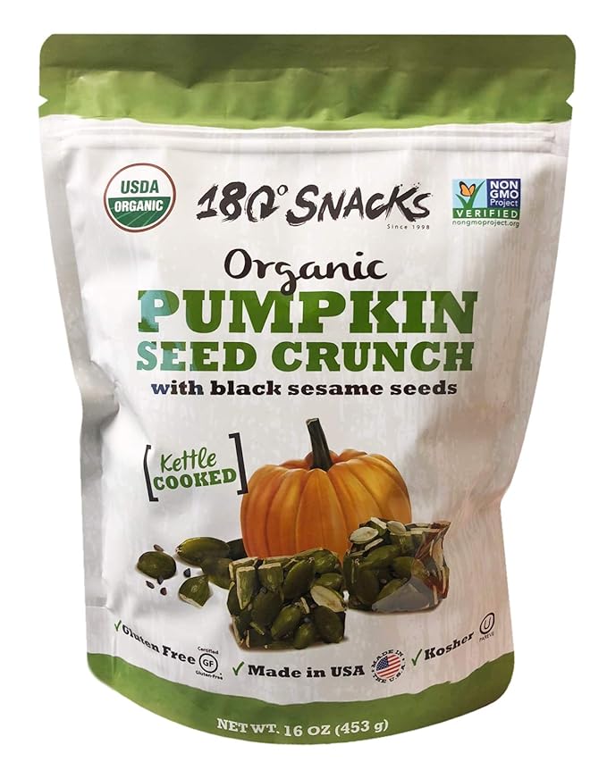 Amazon.com : 180 Snacks Organic Pumpkin Seed Crunch with Black Sesame ...