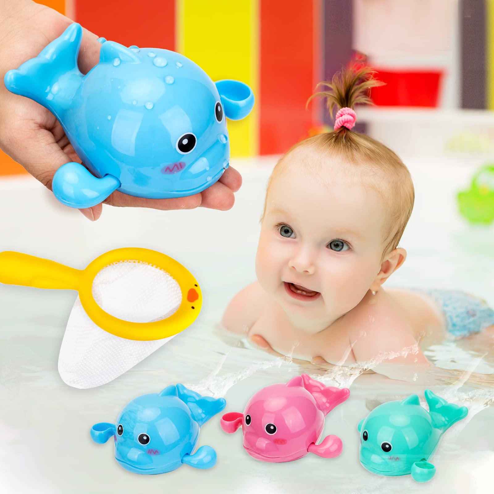 Mua PADONISE 3 Pack Baby Bath Toys Floating Wind-up Toys Swimming ...