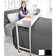 Amazon.com: Joy Overbed Table with Wheels for Full/Queen Beds | Height Adjustable Rolling Bed ...