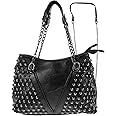 Studded Shoulder Bag for Women Leather Punk Rivet Crossbody Bag Handbag ...