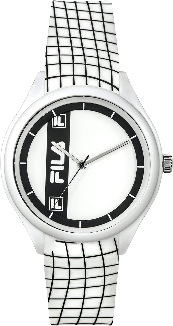 FILA Style Unisex Analog Watch with Rubber Strap 38-321-101 (Black and ...