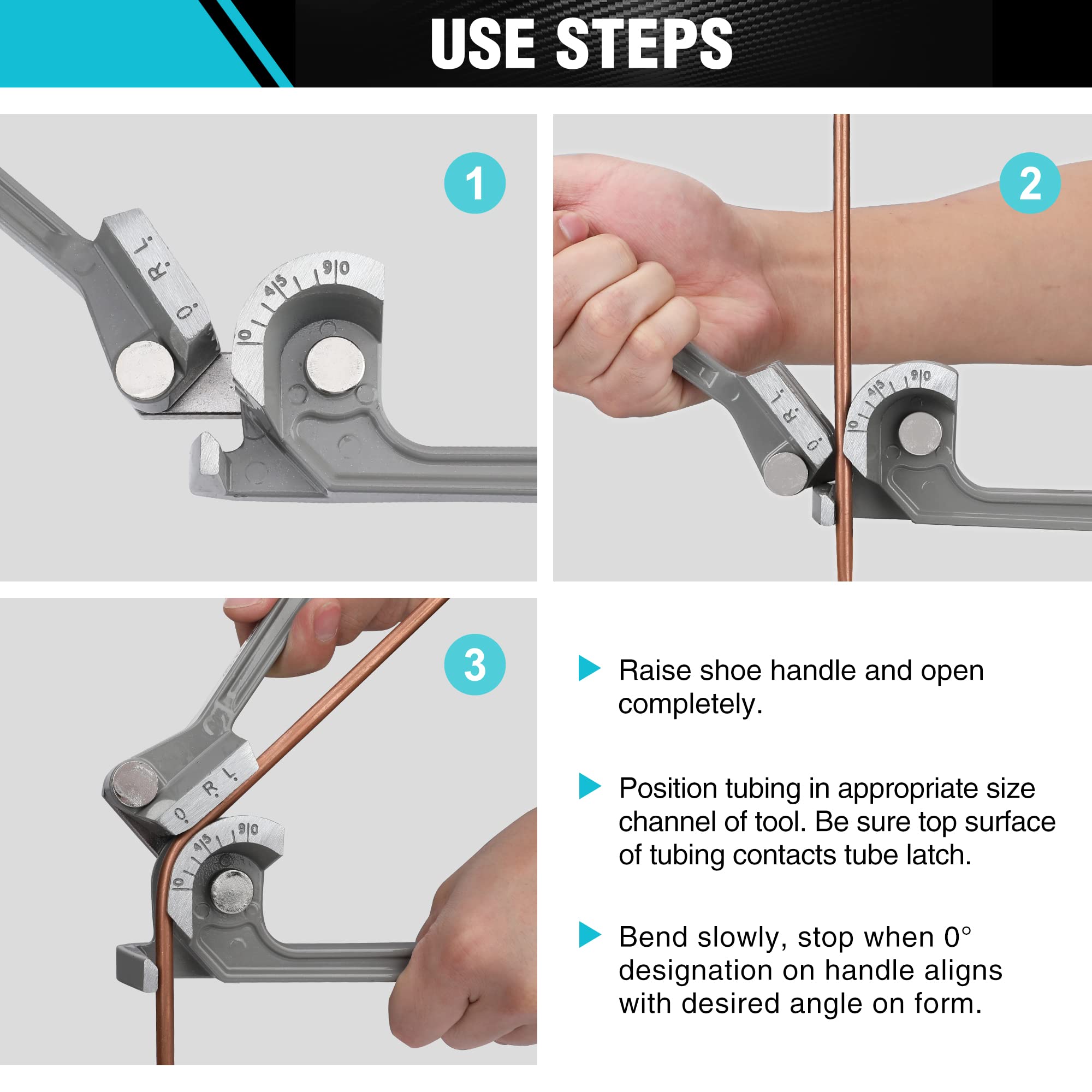 Mua DURATECH Tube Bender, Pipe Bender, 3-IN-1, 1/4", 5/16", 3/8", for Copper, Brass, Aluminum ...