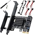 Amazon.com: ACTIMED PCI-E X1 to SATA 3.0 Controller Card, 4-Port SATA III 6Gbps Expansion Cards ...