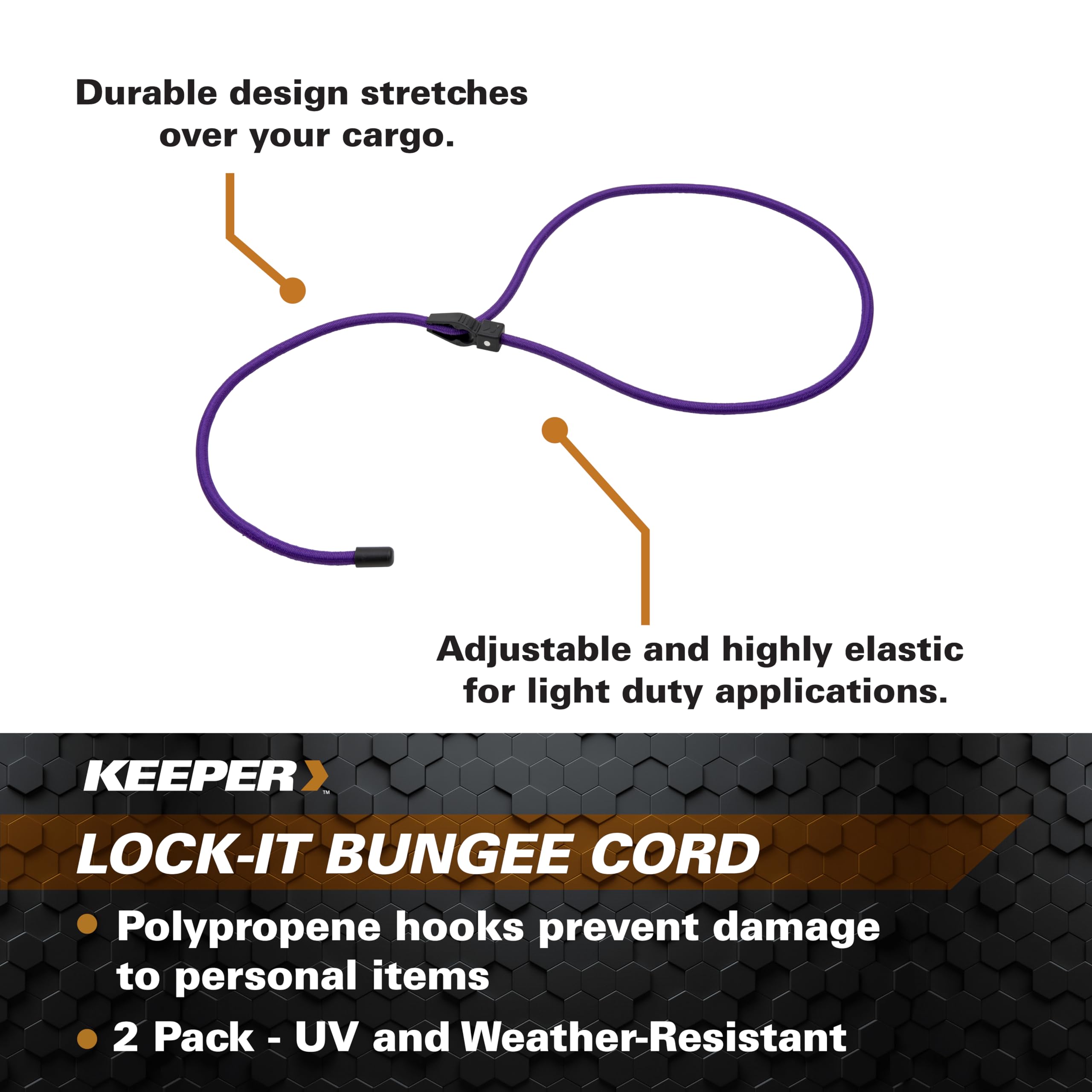 Mua Keeper - 48” Lock-It Bungee Cord, 2 Pack - UV and Weather-Resistant ...