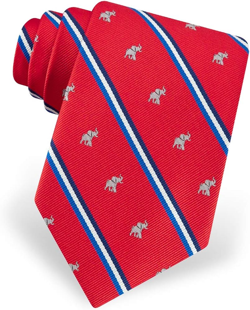 Amazon.com: Republican Party Elephant Stripe Red Microfiber Tie: Clothing