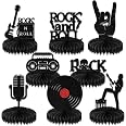 Amazon.com: 8 Pcs Rock & Roll Honeycomb Centerpieces Rock & Roll Party ...