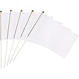 Amazon.com : White Stick Flags,50 Pack Hand Held Small Mini Solid Flag ...