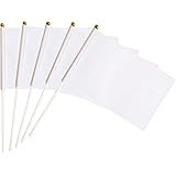 Amazon.com : 25 Pack White Stick Flags,Hand Held Small Mini DIY Solid ...