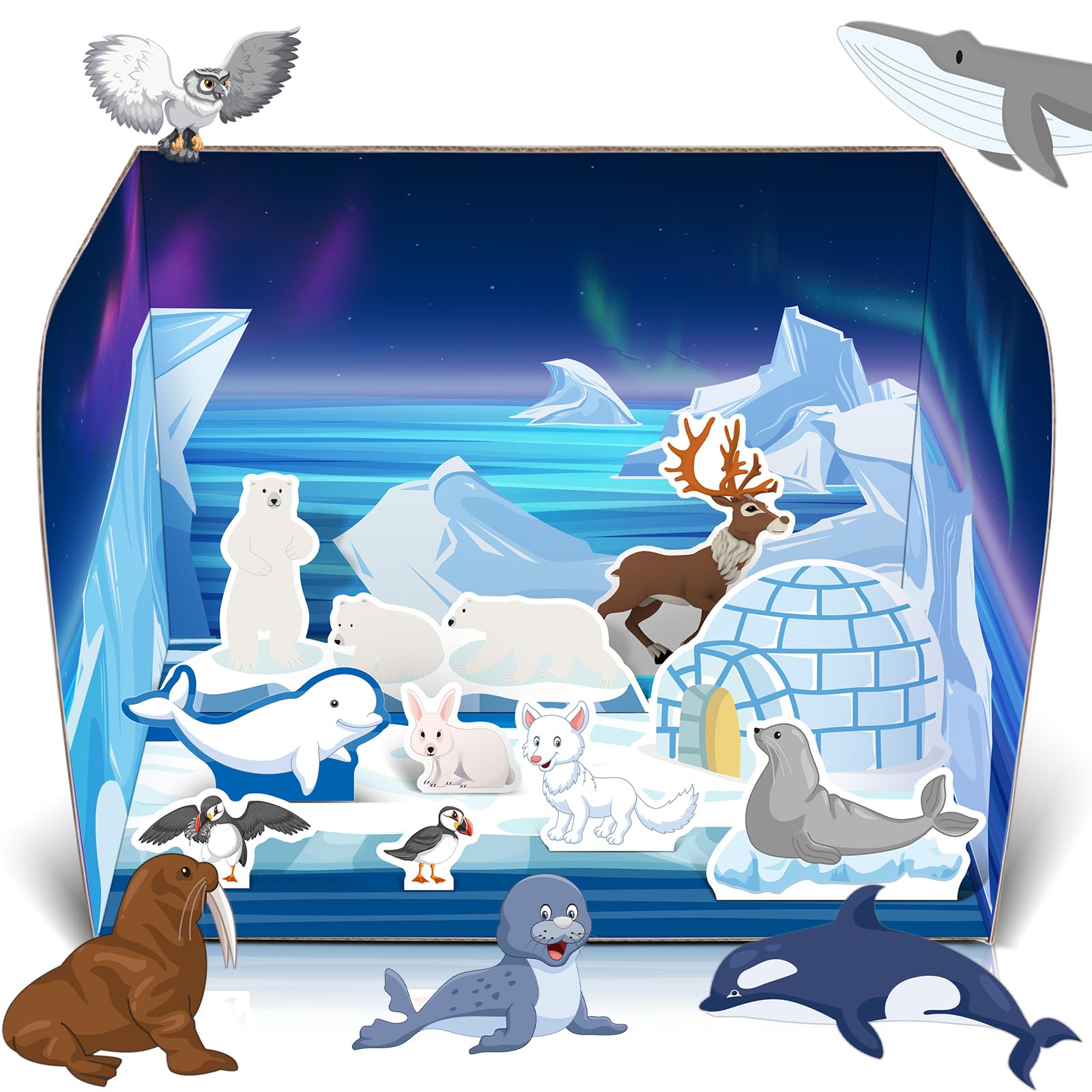 Watersay Papercraft Polar Animal Diorama Project Set Paper Polar ...