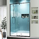 44-48" W x 71" H Pivot Shower Door,Pivot Semi-Frameless Swing Glass Shower Door with 1/4"(6mm ...