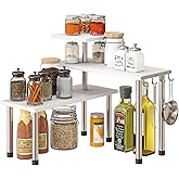Amazon.com: OLBRUS 3 Tier Corner Shelf Kitchen Spice Rack with Hooks ...