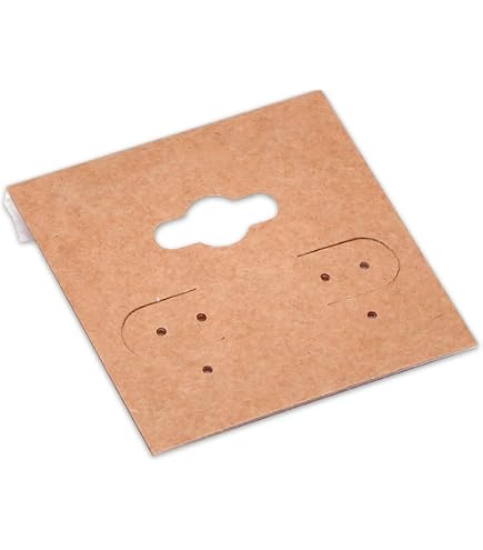 Kraft Printable Earring Cards 2x2 Inch 100 Pack 100 Pack Brown Kraft ...
