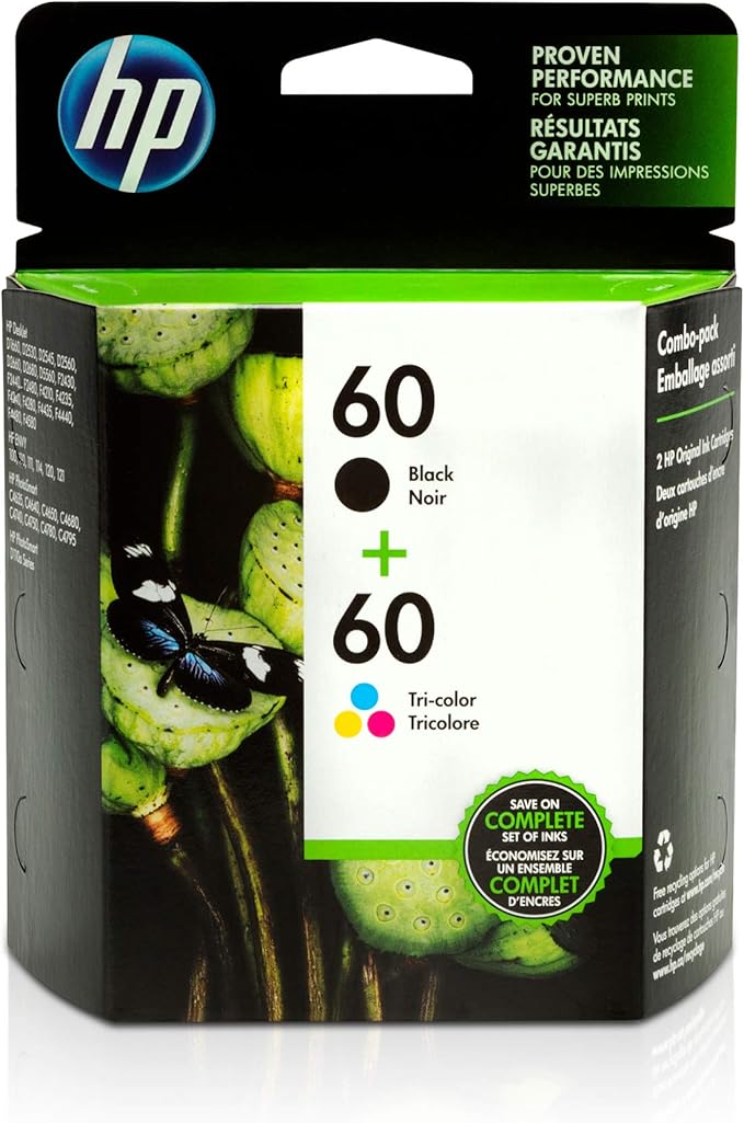 HP 60 Black & Tri-Colour Original Ink, 2 Cartridges (N9H63FN): Amazon ...