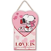 Amazon.com: Peanuts Snoopy Love More Hanging Wood Wall Decor - Cute ...