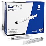 Amazon.com: BH Supplies 3ml Luer Lock Tip Syringes (No Needle) - Sterile, Individually Wrapped ...