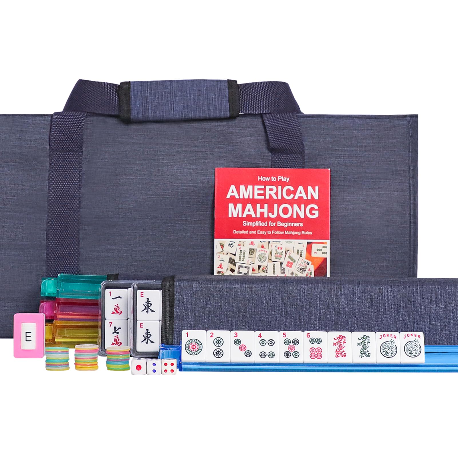 Mua American Mahjong Tiles Set, Blue Bag, 166 White Tiles, 4 All-in-One ...