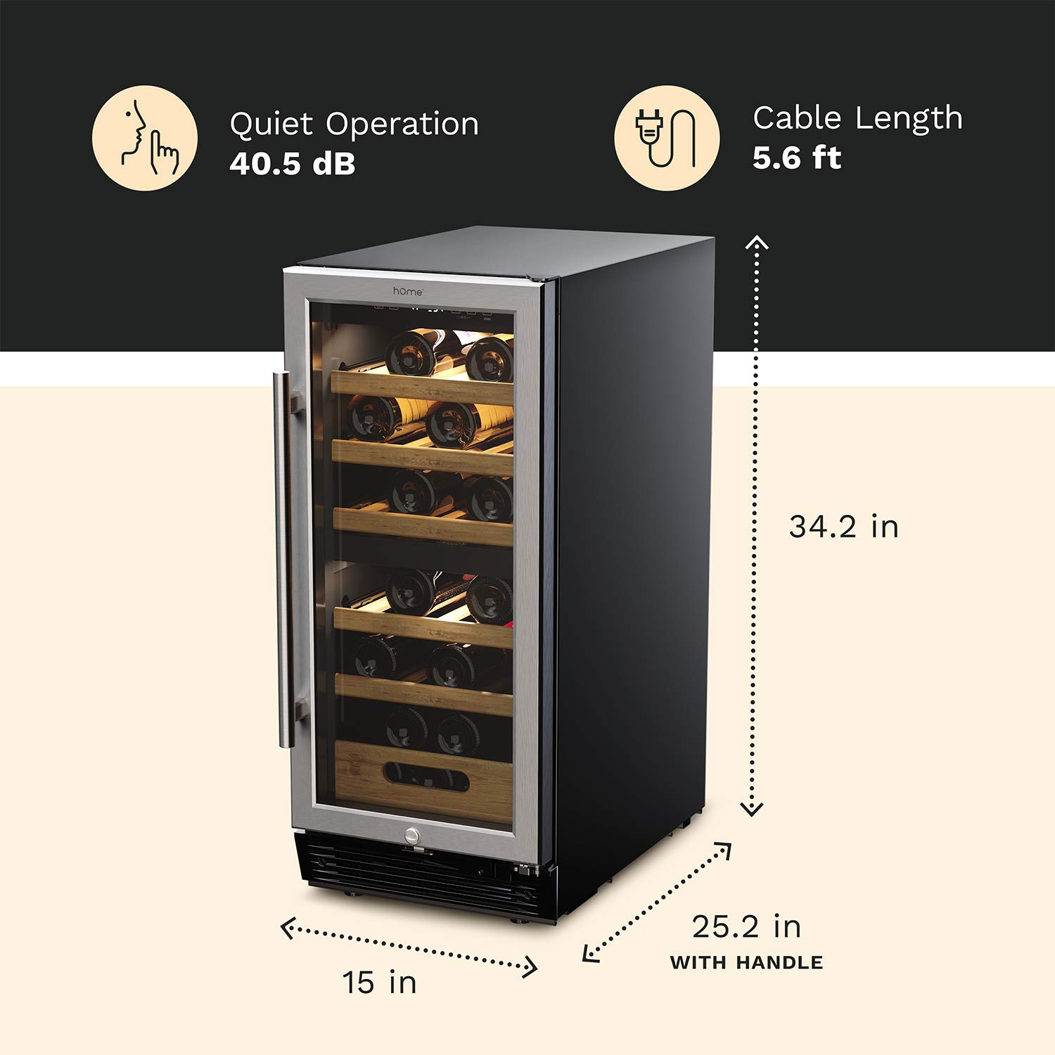 Mua hOmeLabs 25 Bottles High-End Wine Cooler - Standalone Dual-Zone ...