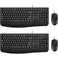 Amazon.com: Wired Keyboard and Mouse Combo, EDJO Full-Sized Ergonomic ...
