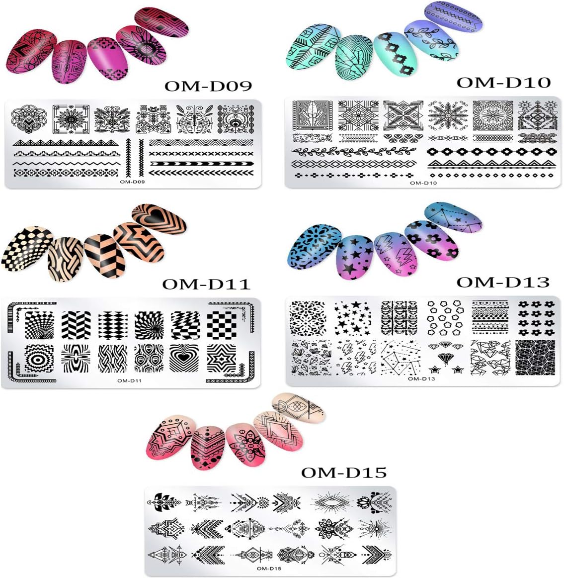 Nail Art Stamping Kit,10 Stamping Plates with Stamper and Scraper ...