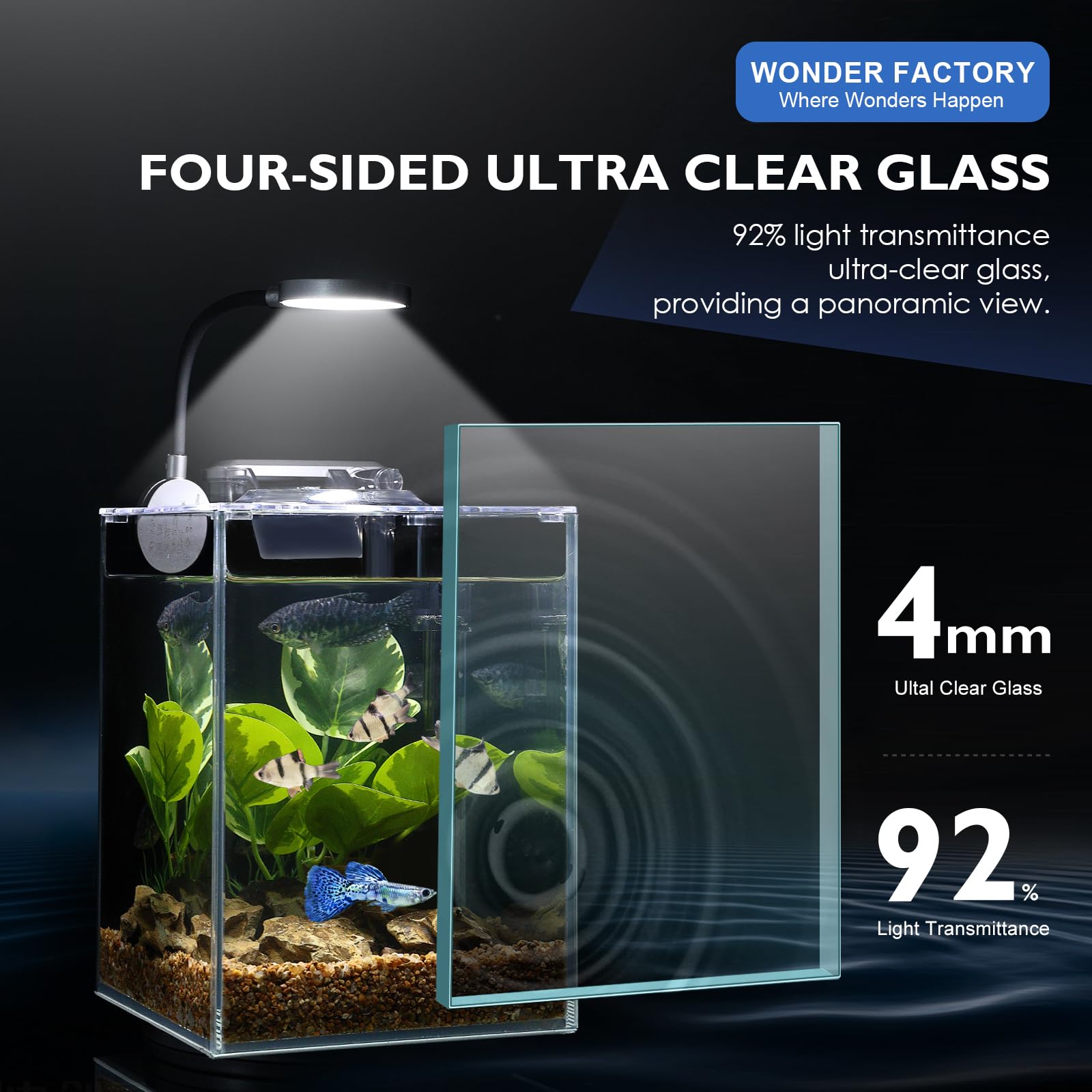 Mua Wonderfactory 1.5 Gallon Aquarium Fish Tank with HOB Filter and ...
