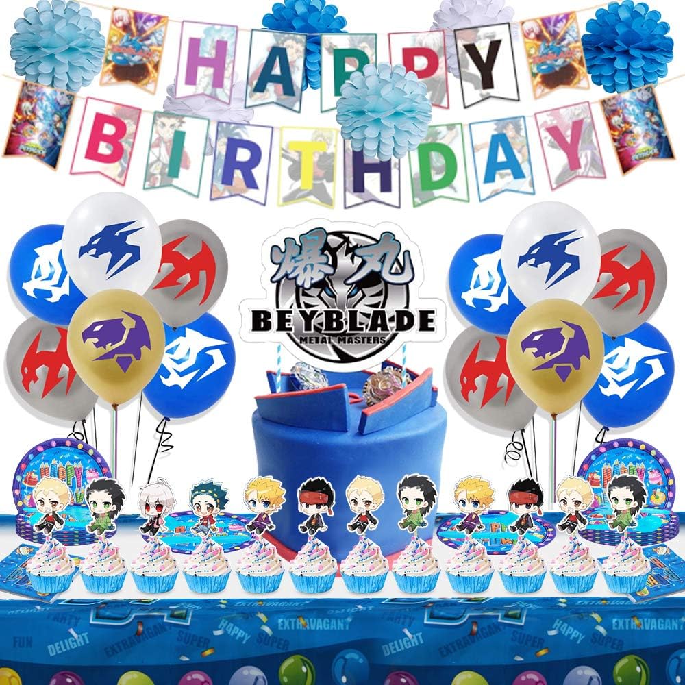 109 Pcs Beyblade Party Supplies for 10 Guests, Beyblade Birthday Party ...