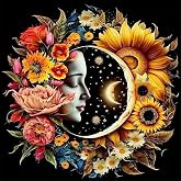 Amazon.com: Sun and Moon Diamond Art Kits for Adults, Round Full Drill ...