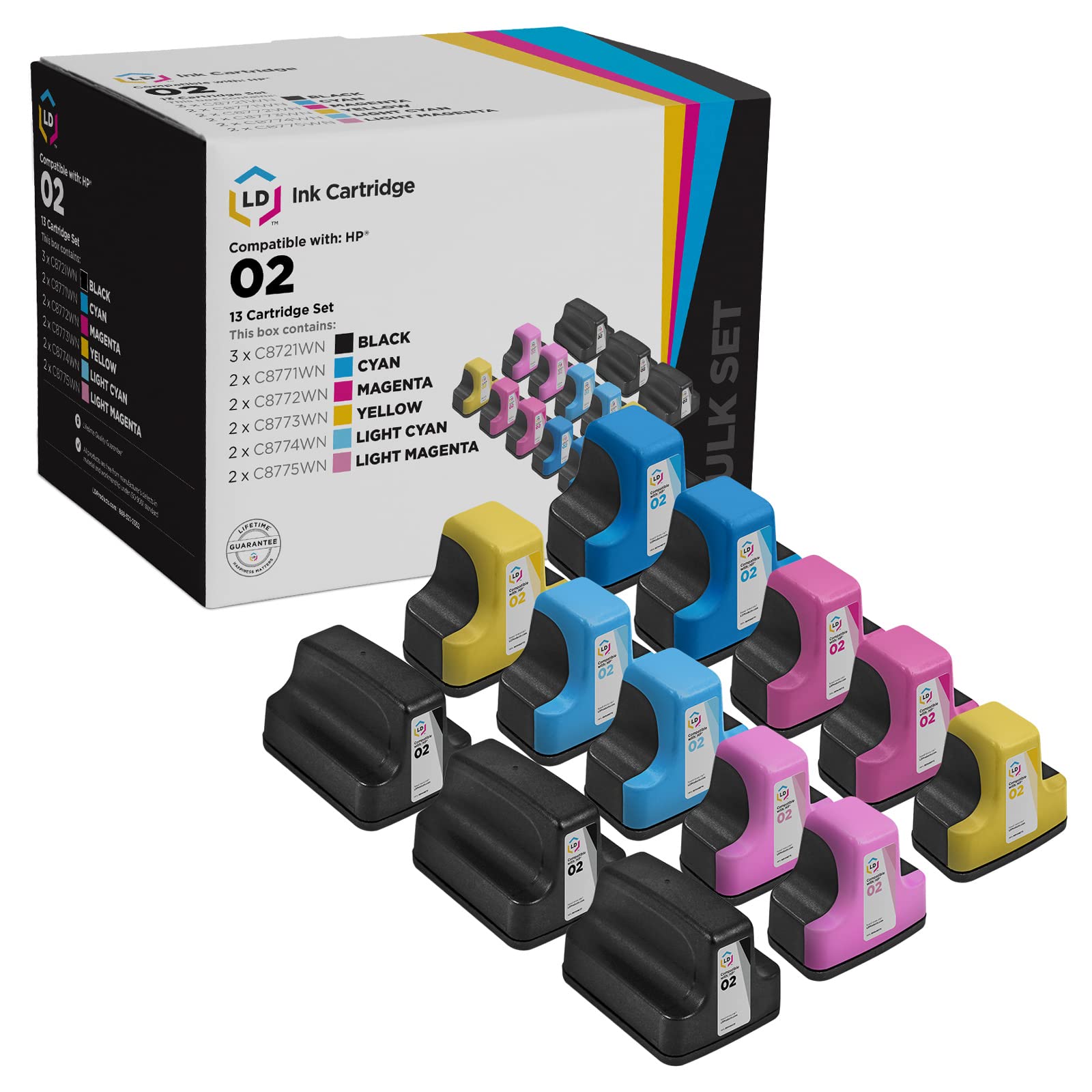 Mua LD Remanufactured Replacements Compatible with HP 02 Ink Cartridges ...
