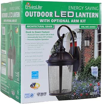 EnviroLite Outdoor LED Lantern Light Fixture with optional arm kit- NEW ...