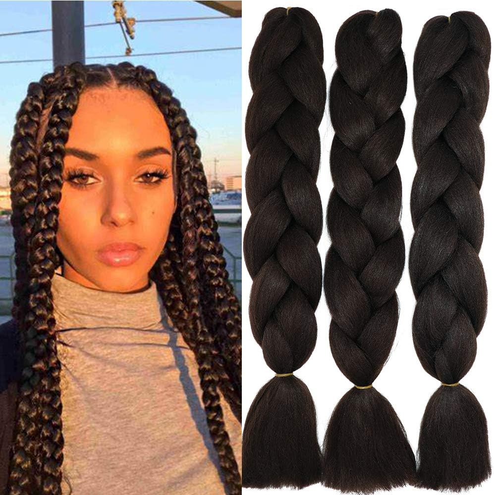 24” Braiding Hair Extension Jumbo Braids Synthetic 3bundles/pack ...
