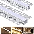 8 Pack Plaster-in LED Channel 6.6FT/2M Recessed Drywall Aluminum Strip ...
