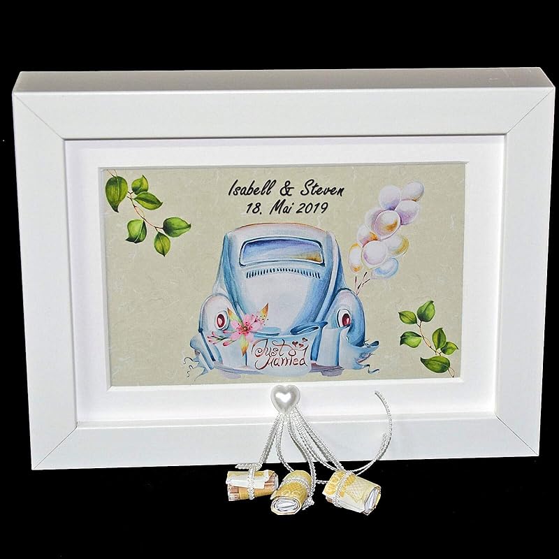 Geld Geschenk Bilderrahmen zur Hochzeit personalisiert: Amazon.de: Handmade