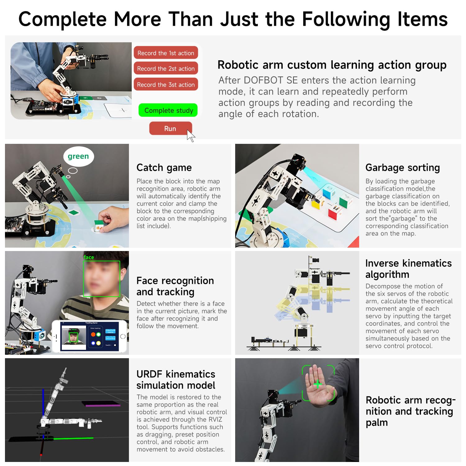 Yahboom Robot Arm ROS Virtual Machine As Controller Programmable AI Visual Recognition 6DOF ...