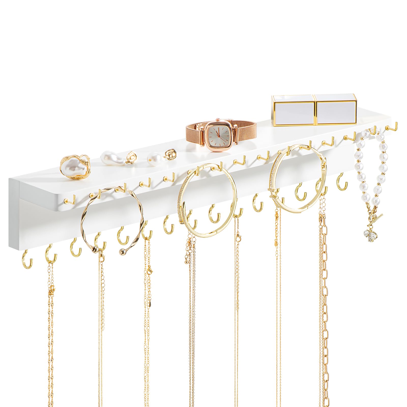 Zhithink Wall Hook Necklace Holder, Extra Large Wall-Mounted Jewelry ...