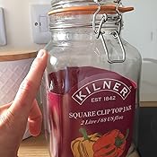 Kilner Square Glass Clip Top Jar with Airtight Rubber Seal, 0.5 Litre ...