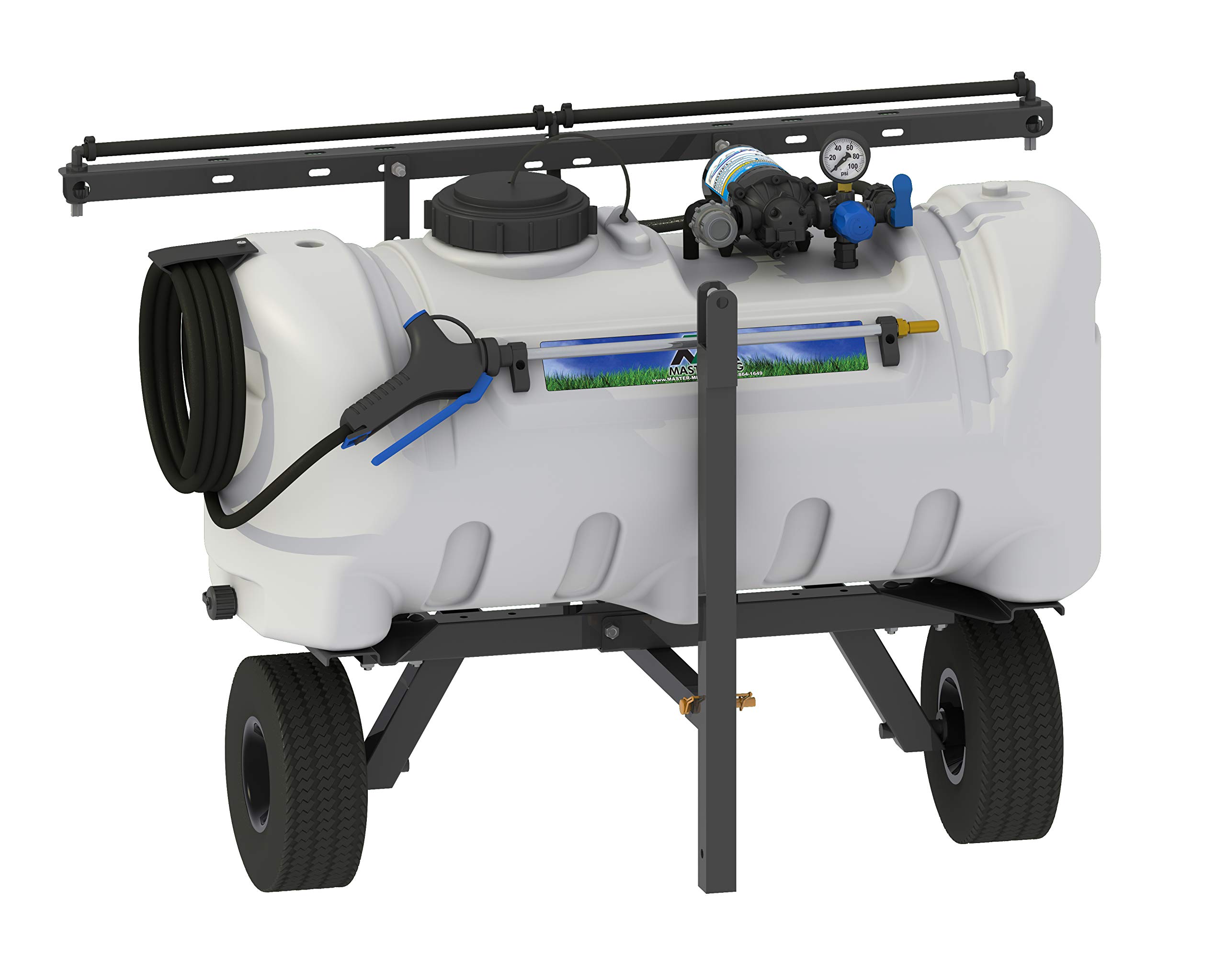 Master Manufacturing 25 Gallon Deluxe Lawn Trailer Broadcast Sprayer, 2 ...